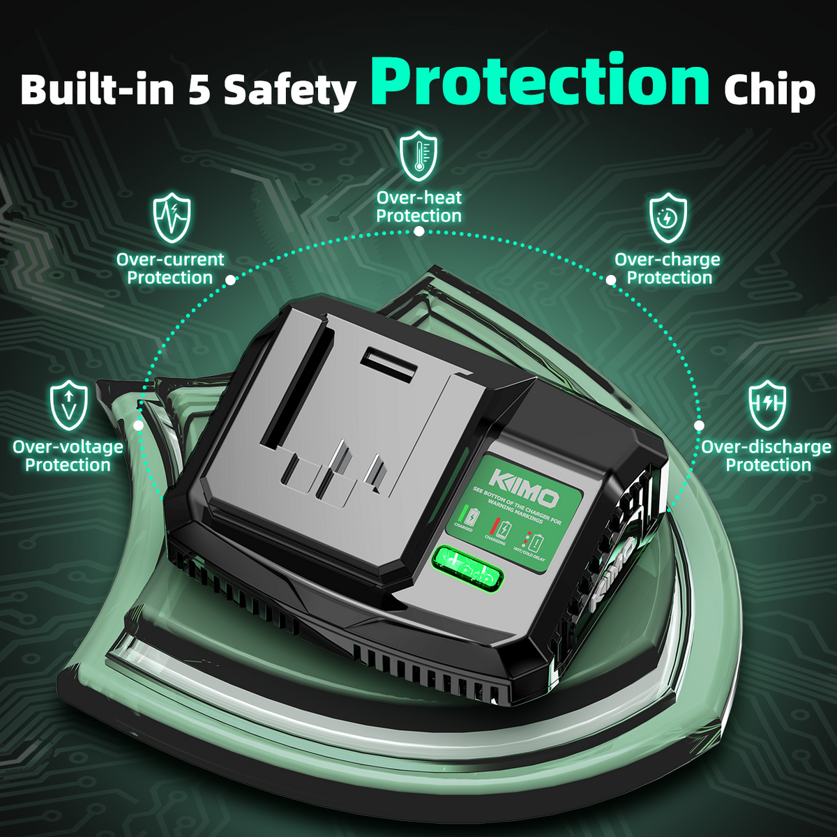 KIMO Upgraded 20V 4.0Ah Lithium-Ion Battery Adapter w/Cooling System f